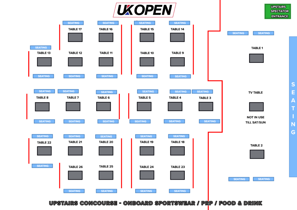 UK Open 2023 Venue Map - Matchroom Pool